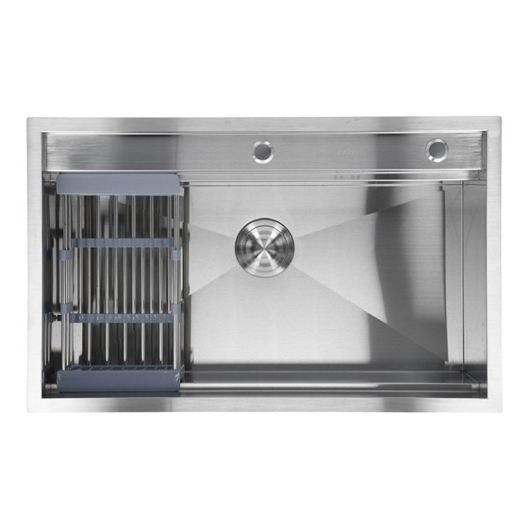 Fregadero de Empotrar Acero Inoxidable Negro Mate 75 x 46 x 23 cm con ...