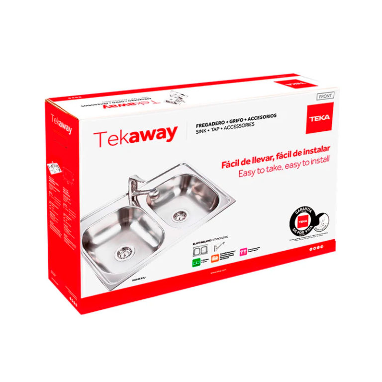 Paquete Tekaway DM 33.22 1C 978 Incluye Tarja 84x56x20cm, Monomando ...