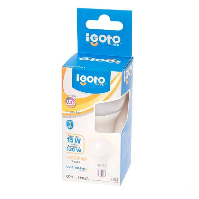 Foco LED A60 15W 1350lm 100-240V 3000K Luz Cálida Igoto F20115 – Bedon