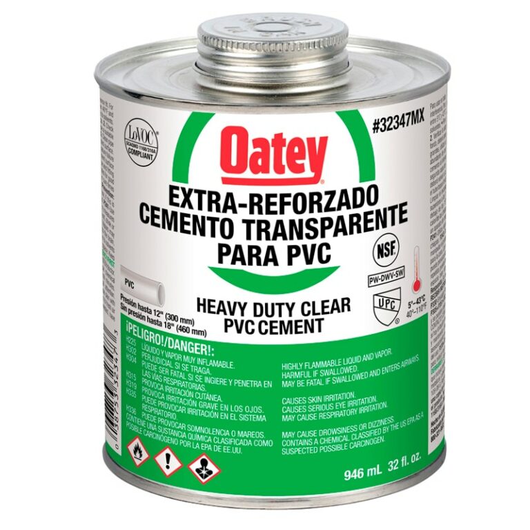Cemento Transparente para PVC Extra Reforzado Oatey 473ml (16 Oz ...