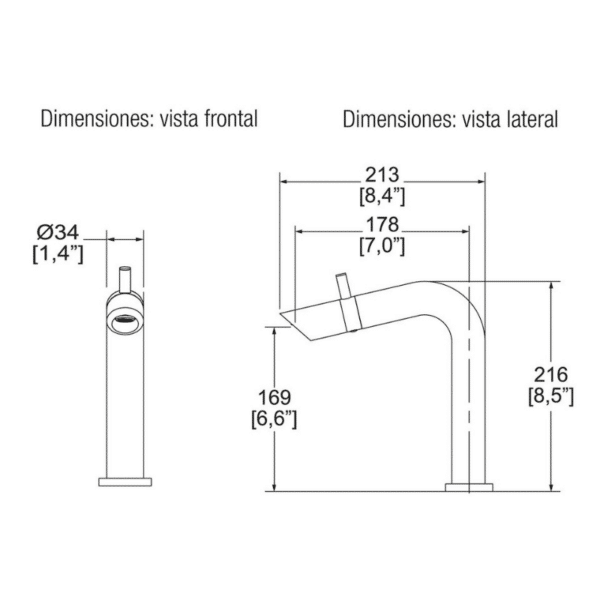Monomando de Lavabo Bamboo Ebano E-922-EB Helvex – Bedon