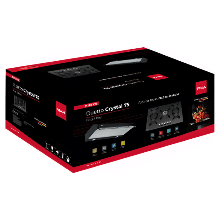 Pack Campana 80cm Negra con Parrilla Cristal 76cm Negra Teka PACK DUETTO CRYSTAL 75 – Bedon