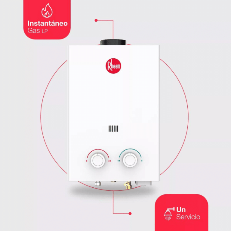 Calentador Instantáneo de 6 Litros/Min Gas LP 1 Servicio Rheem RHE ...