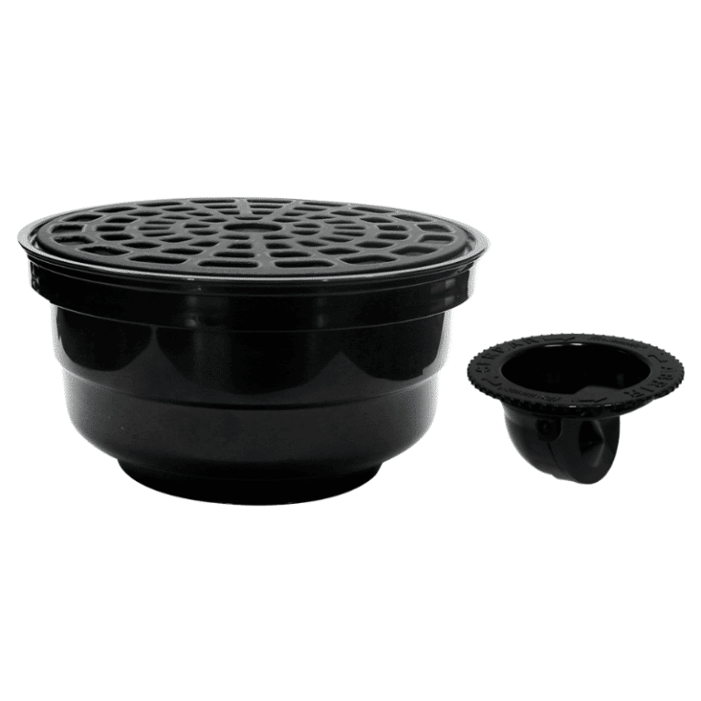 Coladera Universal Redonda Rejilla ABS Negro Mate Fleximatic 2259N – Bedon